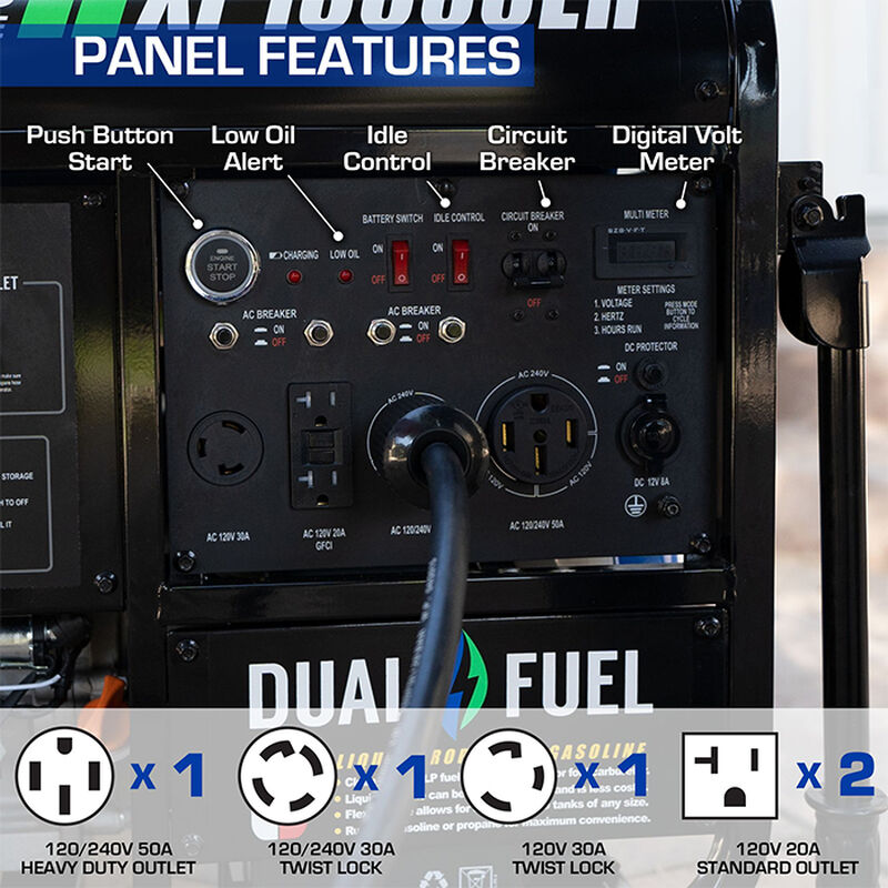DuroMax Dual Fuel 13,000-Watt Push Button Start Generator | Overton's
