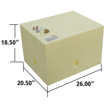 Moeller Marine Fuel Tank, 40 Gal., 26"L x 20.5"W x 21.75"H | Overton's