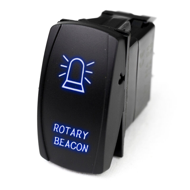 LED Rocker Switch w/ Blue LED Radiance (Rotary Beacon) | Overton's