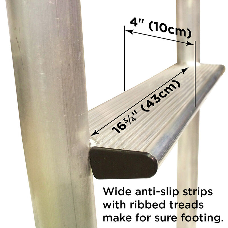 Dock Edge 5-Step Aluminum Fixed Ladder, Wide-Step