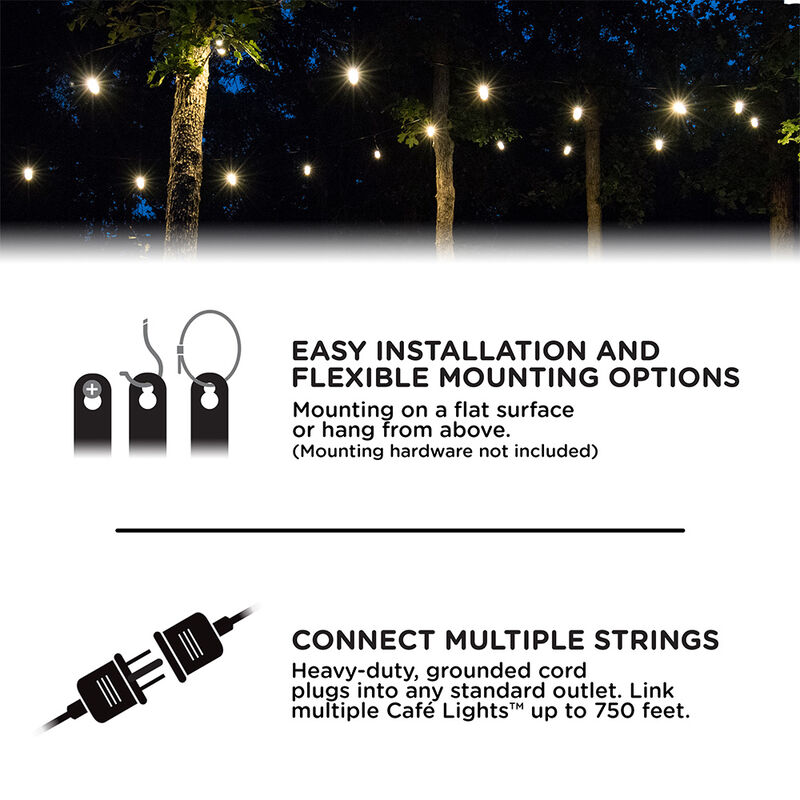 Enbrighten Classic LED Cafe String Lights, 24' | Overton's