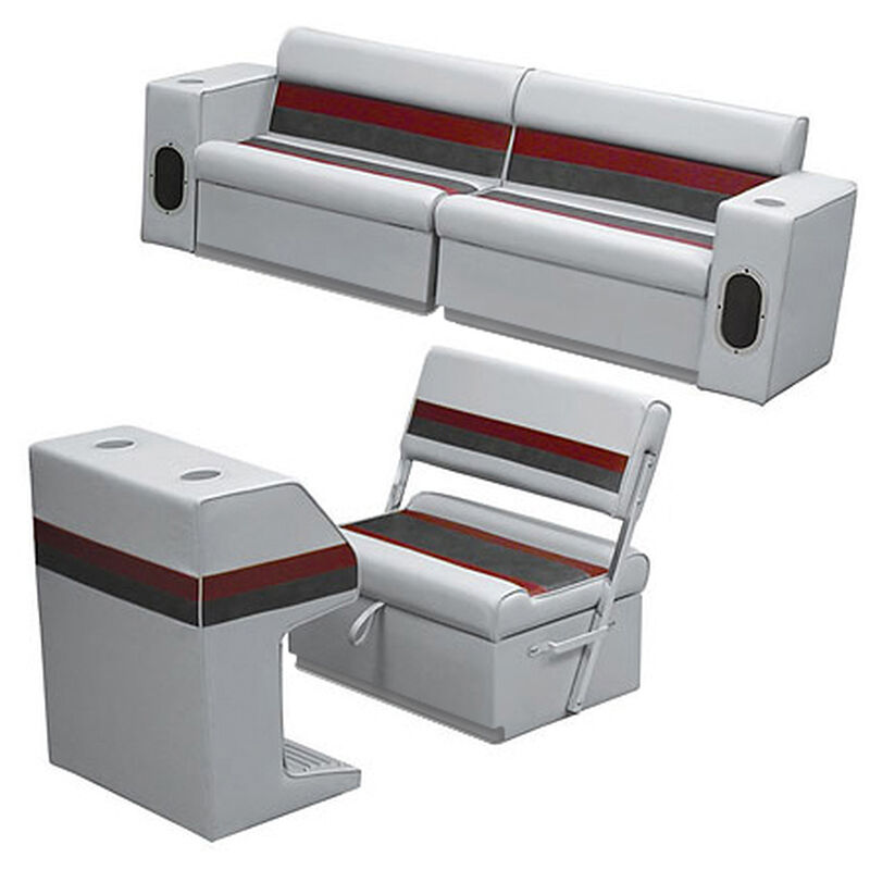 Deluxe Pontoon Furniture w/Toe Kick Base - Rear Group 7 Package, Gray ...