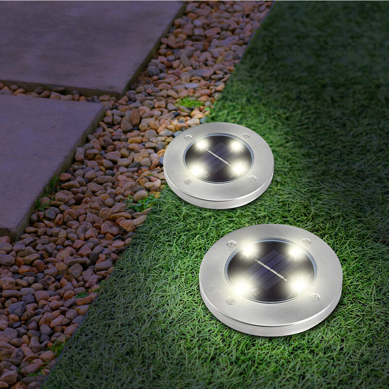 Brookstone Solar Powered Disk Lights