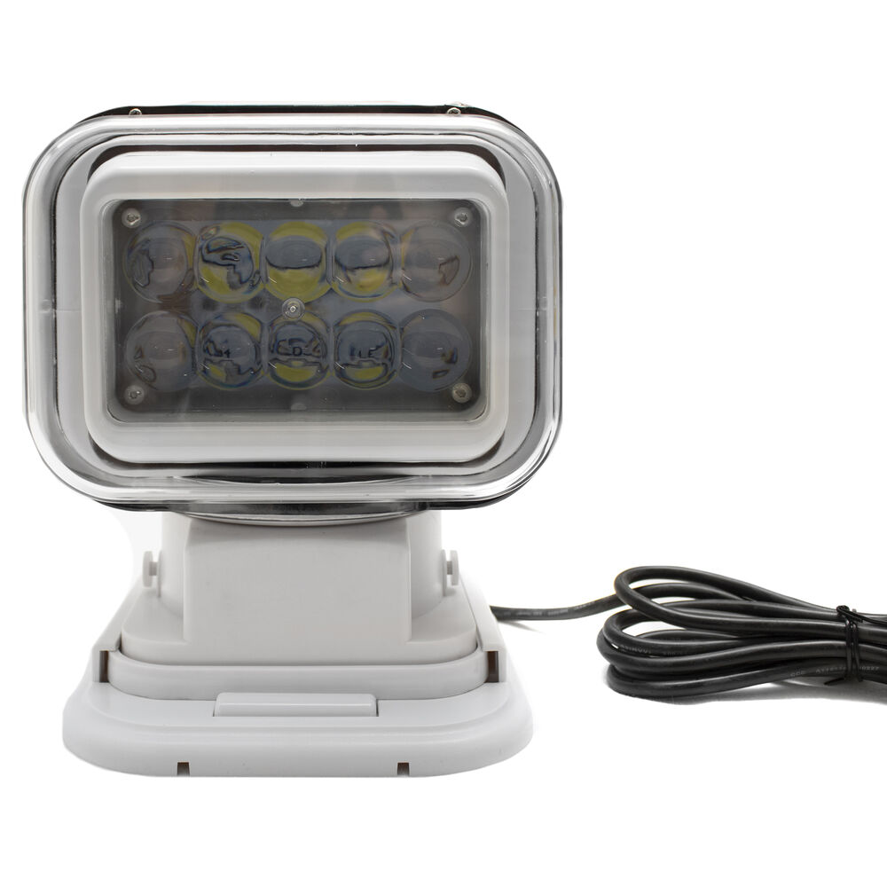 Race Sport Motorized 50W LED Spotlight with Remote, White | Overton's