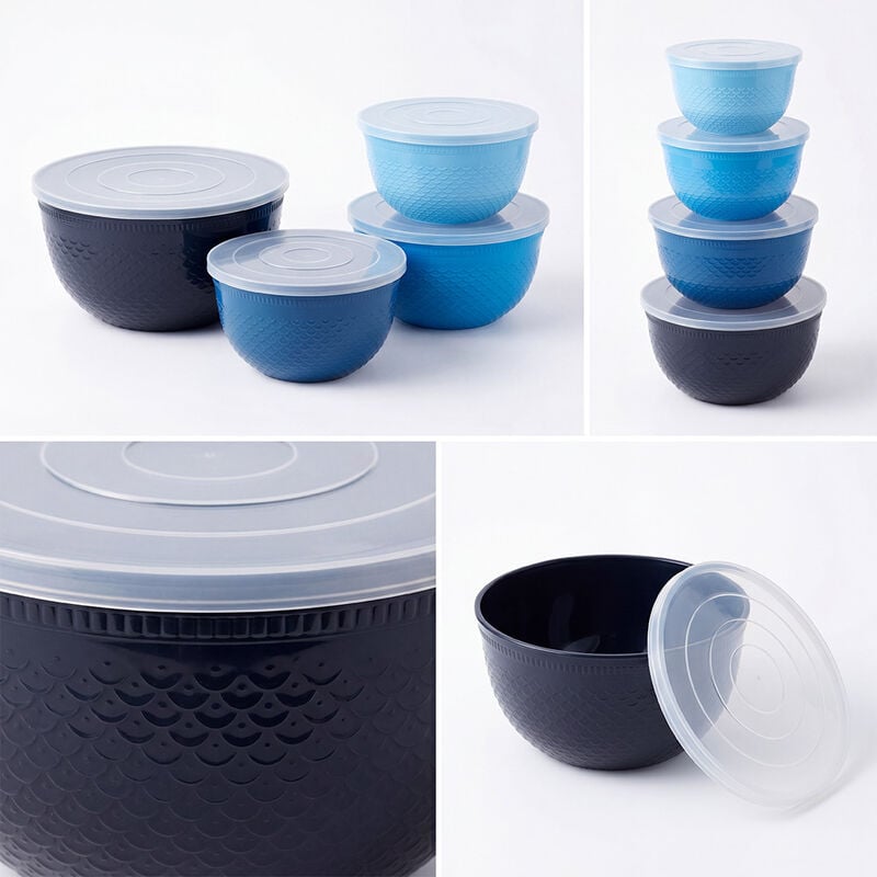 Phantom Chef 8-Piece Blue Mixing Bowl Set