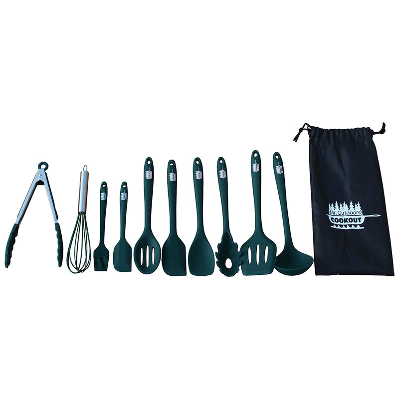 Mr. Outdoors Cookout 10-Piece Silicone-Coated Utensil Set | Overton's