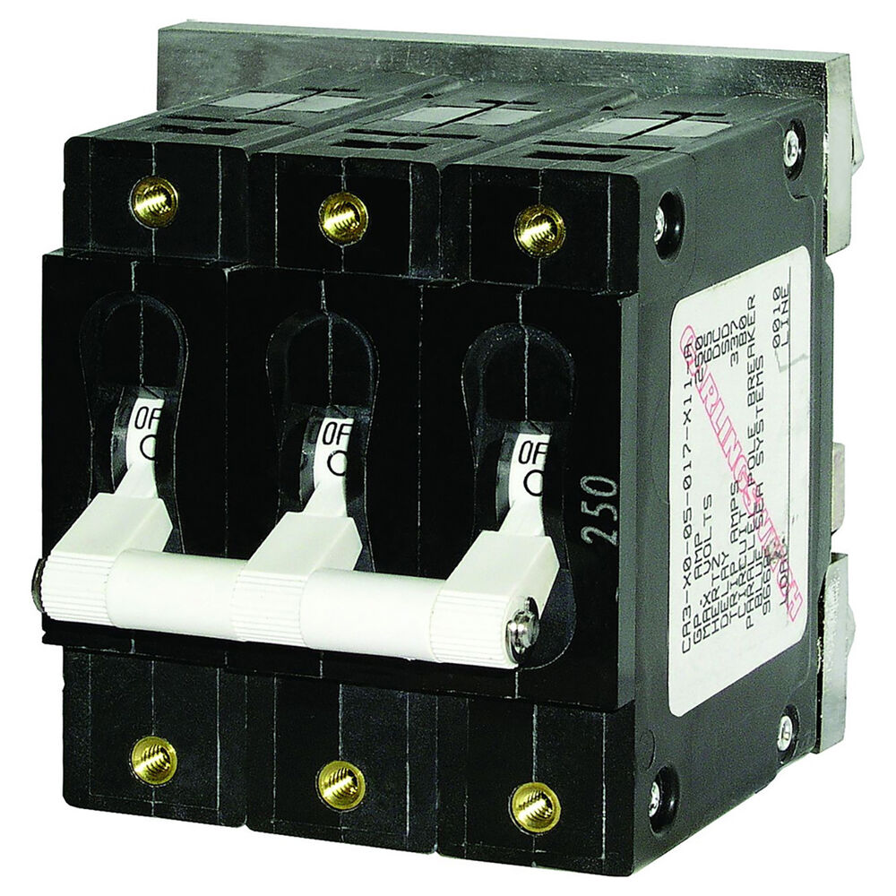 Blue Sea AC Circuit Breaker C-Series Toggle Switch, Triple Pole, 60A ...