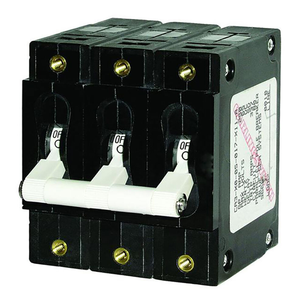 Blue Sea AC Circuit Breaker C-Series Toggle Switch, Triple Pole, 100A ...
