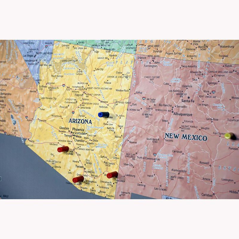 Magnetic Travel Map USA, Modern Grey, 36x24 | Overton's