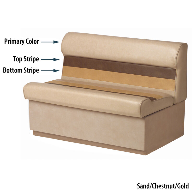 Toonmate Deluxe Pontoon 55" Wide Lounge Seat with Toe Kick Base, Sand ...