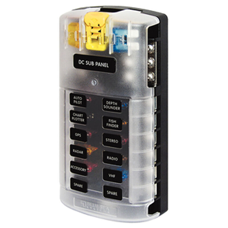 Blue Sea Common Sourced ST Blade Fuse Block - 12 Circuits w/Cover ...