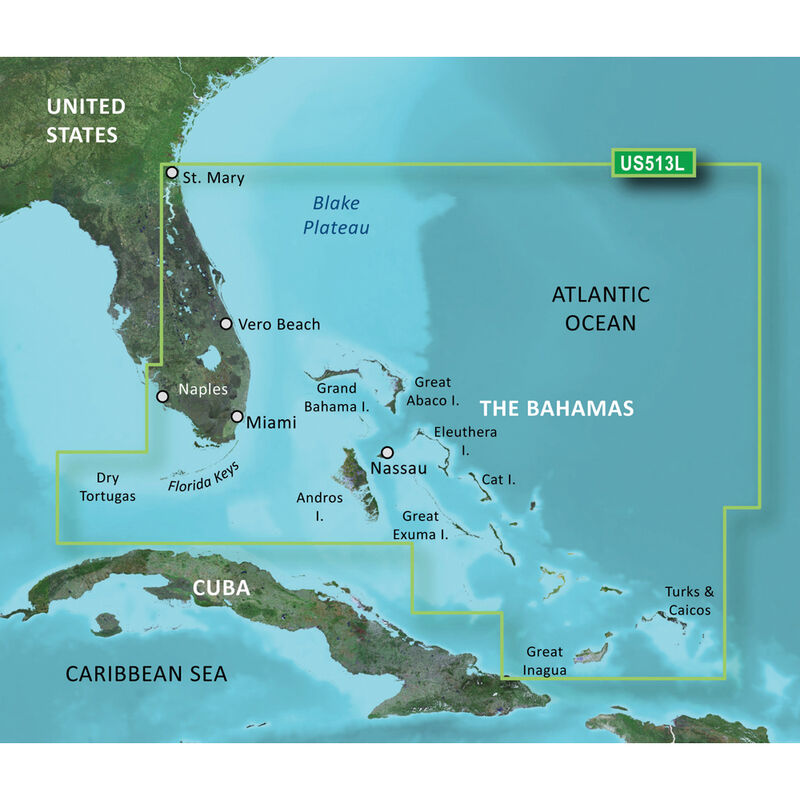 Garmin BlueChart g2 Vision HD Cartography, Jacksonville - Bahamas ...