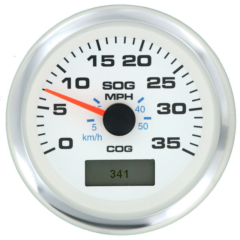 Sierra White Premier Pro 3" GPS Speedometer With LCD, 35 MPH | Overton's