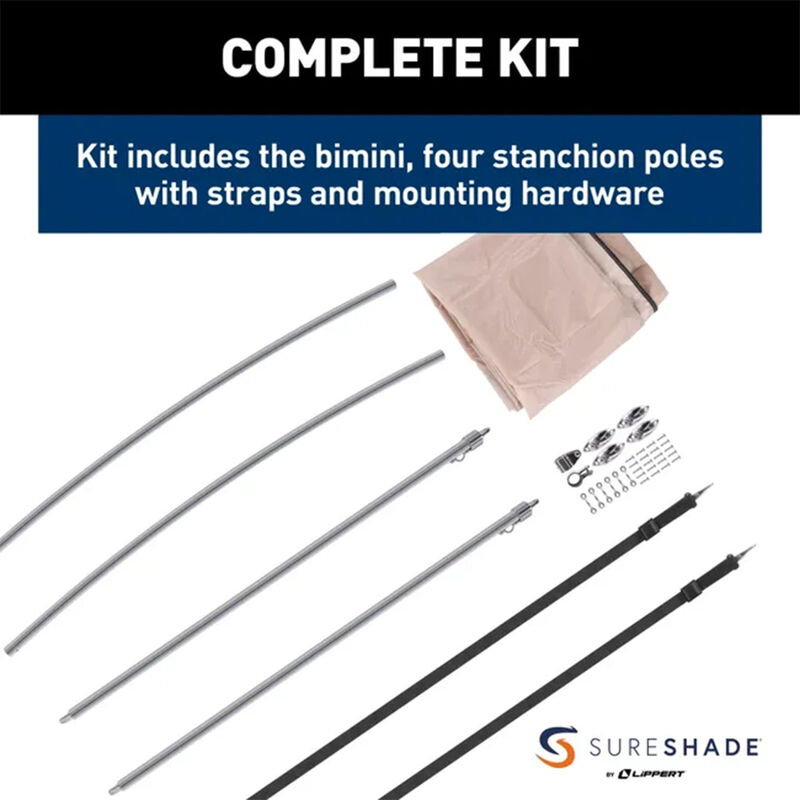 Lippert SureShade 7' Extension for Power Pontoon Bimini Top, Clear ...