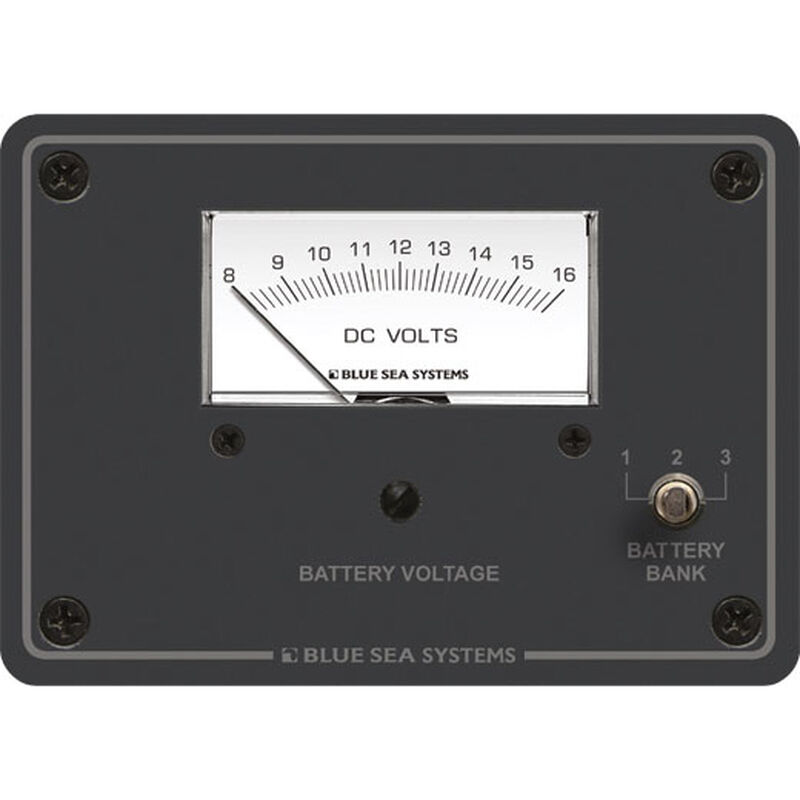Blue Sea Systems DC Analog Voltmeter Panel, 8 - 16V DC | Overton's