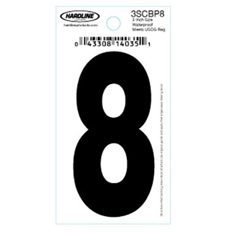 Hardline 3" Vinyl Boat Numbering 3SCBP8