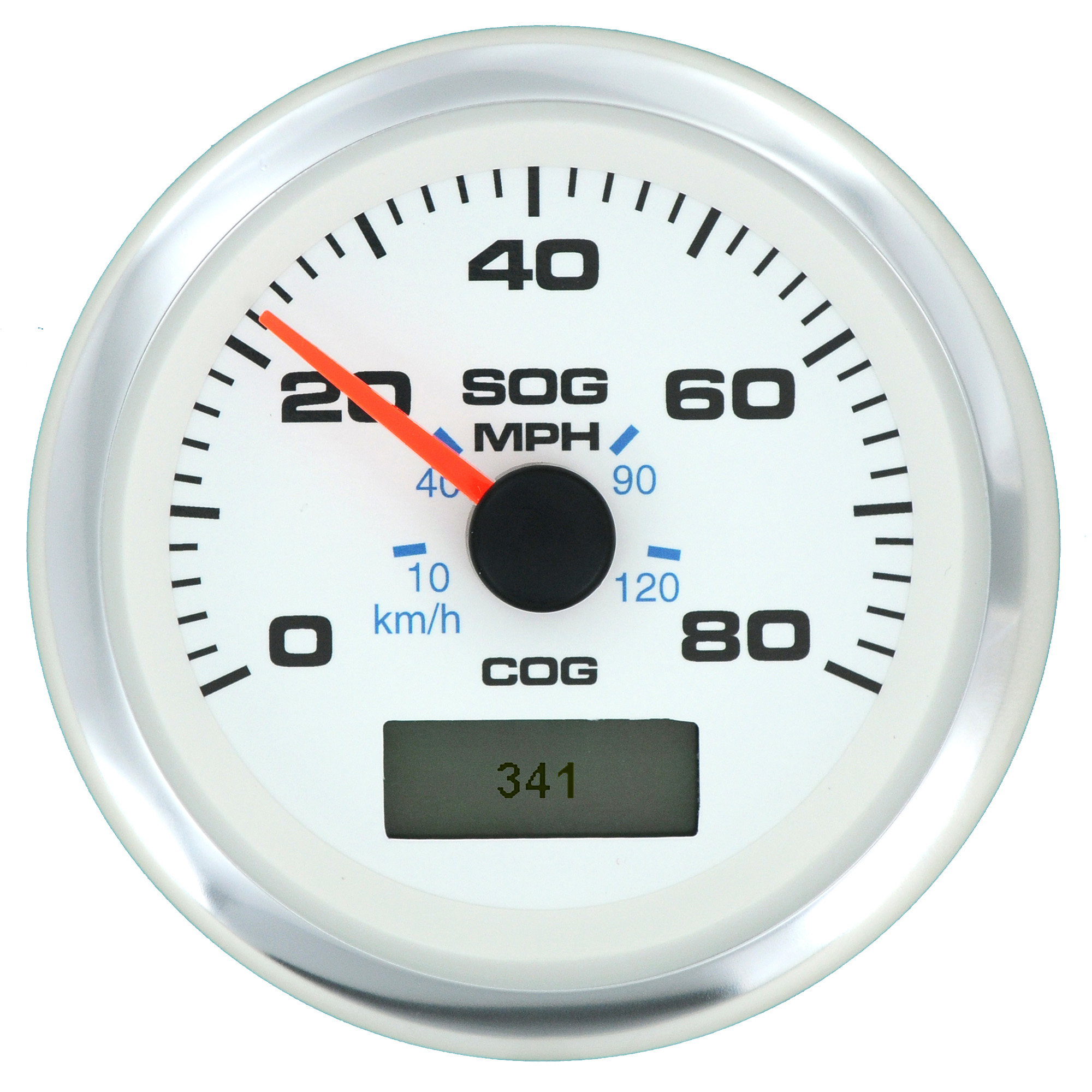 Sierra White Premier Pro 3" GPS Speedometer With LCD, 80 MPH | Overton's