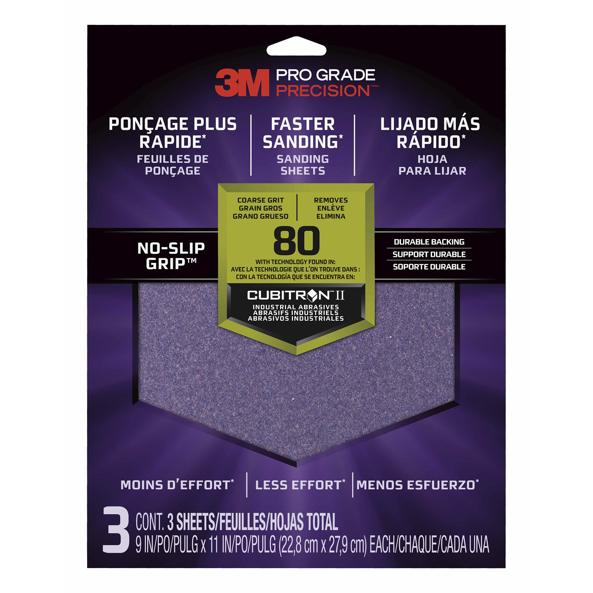 3M Sanding Sheets with No-Slip Grip, 80-grit | Overton's