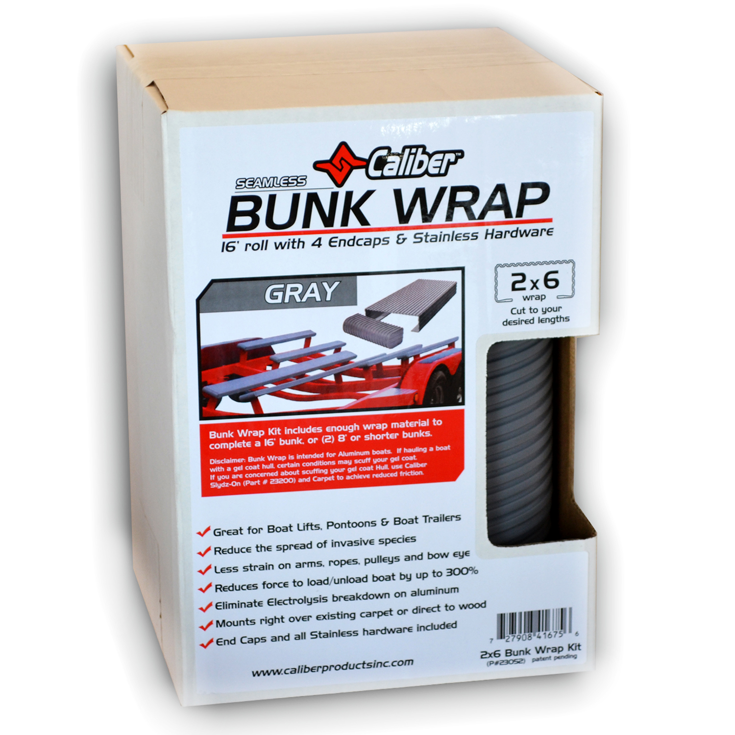 Caliber Bunk Wrap Kit, 24' Roll with 4 Endcaps, 2" x 6" Wrap, Gray ...